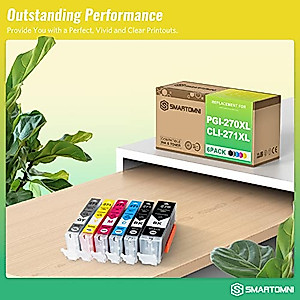 S SMARTOMNI Compatible 270 271 XL Ink Cartridge Replacement for Canon PGI-270XL CLI-271XL to use with PIXMA TS8020 TS9020 MG7720 (1 Black 1 Photo Black 1 Cyan 1 Magenta 1 Yellow 1 Grey) 6-Pack
