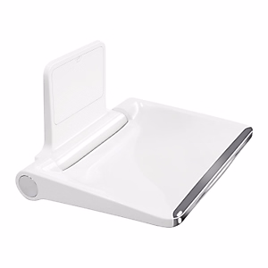 MOOFI Folding Shower Seat Wall Mounted, Fold Down Shower Bench with Larger Seat Area, Bathroom Seating Chair, Home Care, Bath Safety Furniture, Hold up to 450lbs, 36 x 29.5cm White