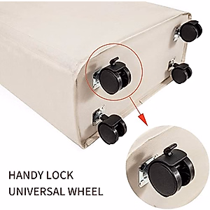 Chrislley 45L Slim Laundry Hamper with Wheels Narrow Rolling Laundry Basket Foldable Dirty Clothes Portable Skinny Hamper Organizer Storage Bins (23.2 inches, Beige 3)