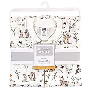 Hudson Baby Unisex Baby Premium Quilted Sleeveless Sleeping Bag and Wearable Blanket, Enchanted Forest, 18-24 Months