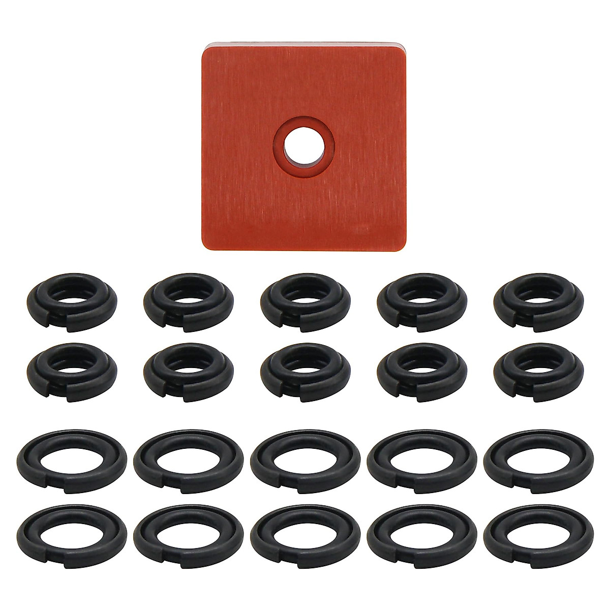 RURBRIN 10+10 Sets 3/8" & 1/2" Impact Wrench Retainer Rings with O-ring, Fit For Electric/Pneumatic Wrench, Including Anvil Retaining Ring Install Tool (Red)