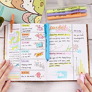 Writech Retractable Highlighters Assorted Colors: Chisel Tip Click Aesthetic Highlighter Marker Pens Pack Multi Colored Ink No Bleed Smear for Highlighting Journaling (12ct Neon+Pastel)