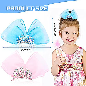 WLLHYF Diamond Crown Hair Pin Bow Hair Clips Gradient Metal Side Hair Barrette Princess Headband Mini Birthday Crown Hair Styling Headdress Accessories for Girls Kids