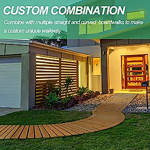 RELIANCER Wooden Garden Pathway,Outdoor Roll Out Cedar Straight Walkway,Patio Path Decorative Garden Boardwalk Walkways,Weather-Resistant Roll Up Beach Wood Road Floor,Wedding Party Pathways (12')