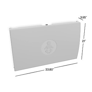 Foundations Elements Horizontal Wall Mounted Baby Changing Station and Liner Dispenser for Commercial Restrooms, Easy to Install, Meets All Safety Standards in USA, Canada & Europe (Gray)