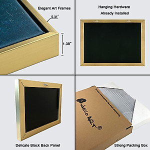 Wieco Art Framed Art the Kiss by Gustav Klimt Famous Oil Paintings Reproductions Modern Giclee Canvas Prints Canvas Wall Art with Golden Picture Frames for Wall Decor Home Decorations