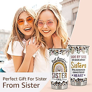 Macorner Sister Gifts From Sister - Stainless Steel Tumbler 20oz Gifts for Sisters - Mothers Day Gift For Sister From Sister - Gift For Best Friend Women Big Sister Little Sister Birthday Gifts