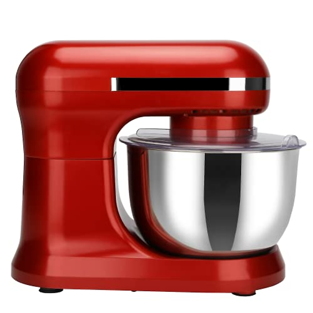FRIGIDAIRE ESTM020-RED Retro Electric Stand Mixer, 4.75 Quart / 4.5L, 8 Speeds with Whisk, Dough Hook, Flat Beater Attachments, Splash Guard (RED)