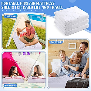 Fanfanwin 6 Pack Air Mattress Pad Sheets Cover Waterproof Mattress Protector Inflatable Airbed Fitted Sheets Soft Air Mattress Pad for Boys Girls Sleepover Party