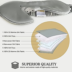 ZIMASILK 100% 22 Momme Pure Mulberry Silk Sleep Mask,Filled with 100% Mulberry Silk,Silk Wrapping Strap- Super Soft & Comfortable Sleep Eye Mask for Sleeping (Light Plum)