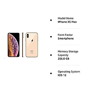 Apple iPhone XS Max, US Version, 256GB, Gold - AT&T (Renewed)