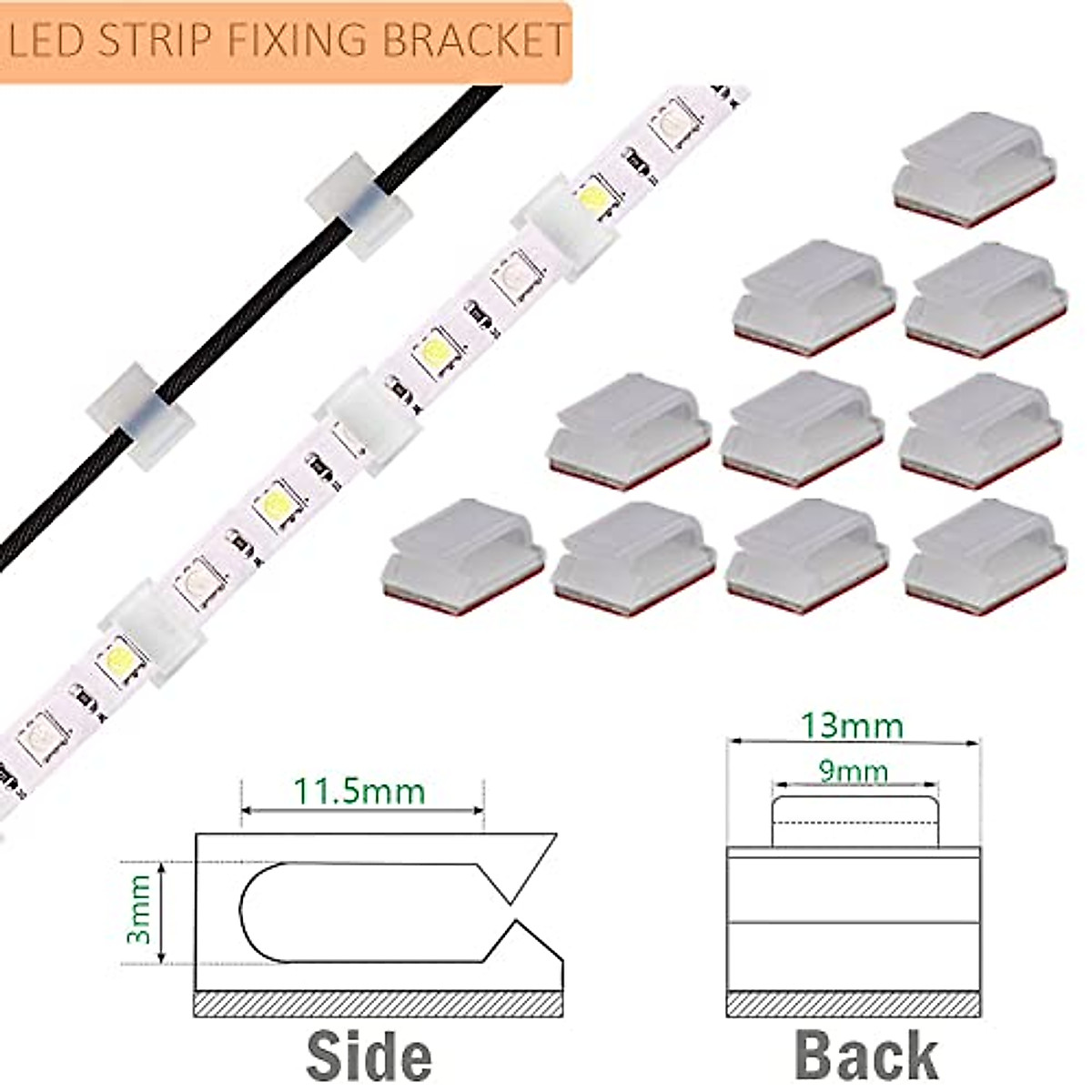 NISICO LED Light Strip Connector Kits, 5050 RGB LED 4 Pin Connectors for Strip Light,10mm Solderless Connector Complete Kits for LED Strip Quick Connection