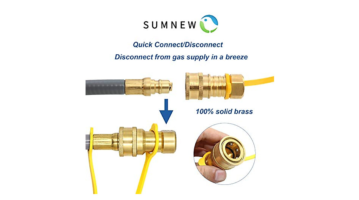 Natural Gas Hose 12 Feet with Quick Connect for BBQ & Grill | CSA Certified