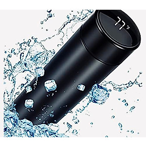 Thermo LED Temp Water bottle (Black) long lasting Temperature, Double Vacuum Insulated Water Bottle, Sport, Gym, Outdoor, Christmas gift, BPA Leak- Free, Keeps Liquid Hot or Cold
