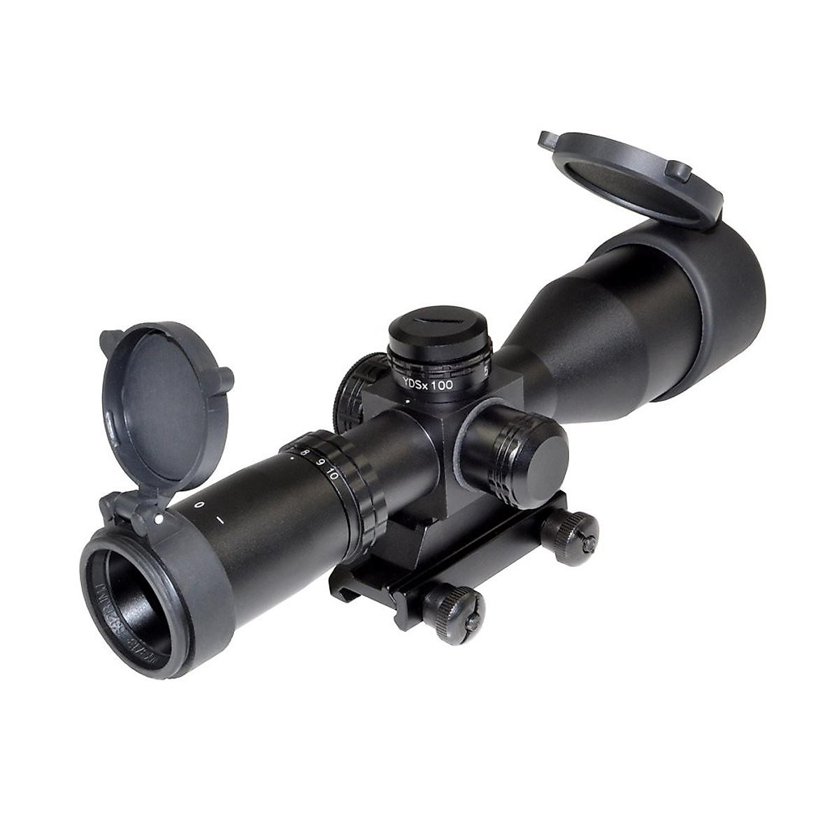 Eastvale 2.5-10X40 Compact Rifle Scope with Illuminated Red, Green, Blue Mil-Dot Reticle Including Quick Detach Picatinny Mount