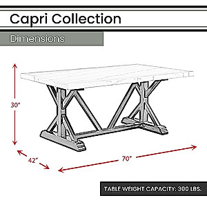Hanover 7-Piece Linen Side Top and Wood Capri Modern w/White Marble Tabletop, Black Trestle Style Base, and 6 Comfortable Upholstered Foam Room Chairs, Farmhouse Dining Table Set, Natural, Gray