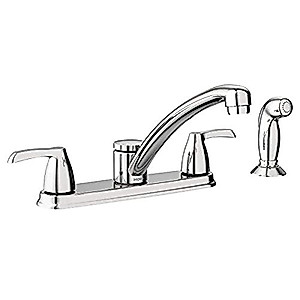 Moen 87046 Adler Two Low Arc Kitchen Faucet with Optional Knob or Lever Handles, Chrome