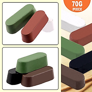 Tanstic 5Pcs Polishing Compound Kit, Buffing, Polishing and Cutting Compound Includes Black Emery, Brown Tripoli, White Diamond, Red Rouge, General Green