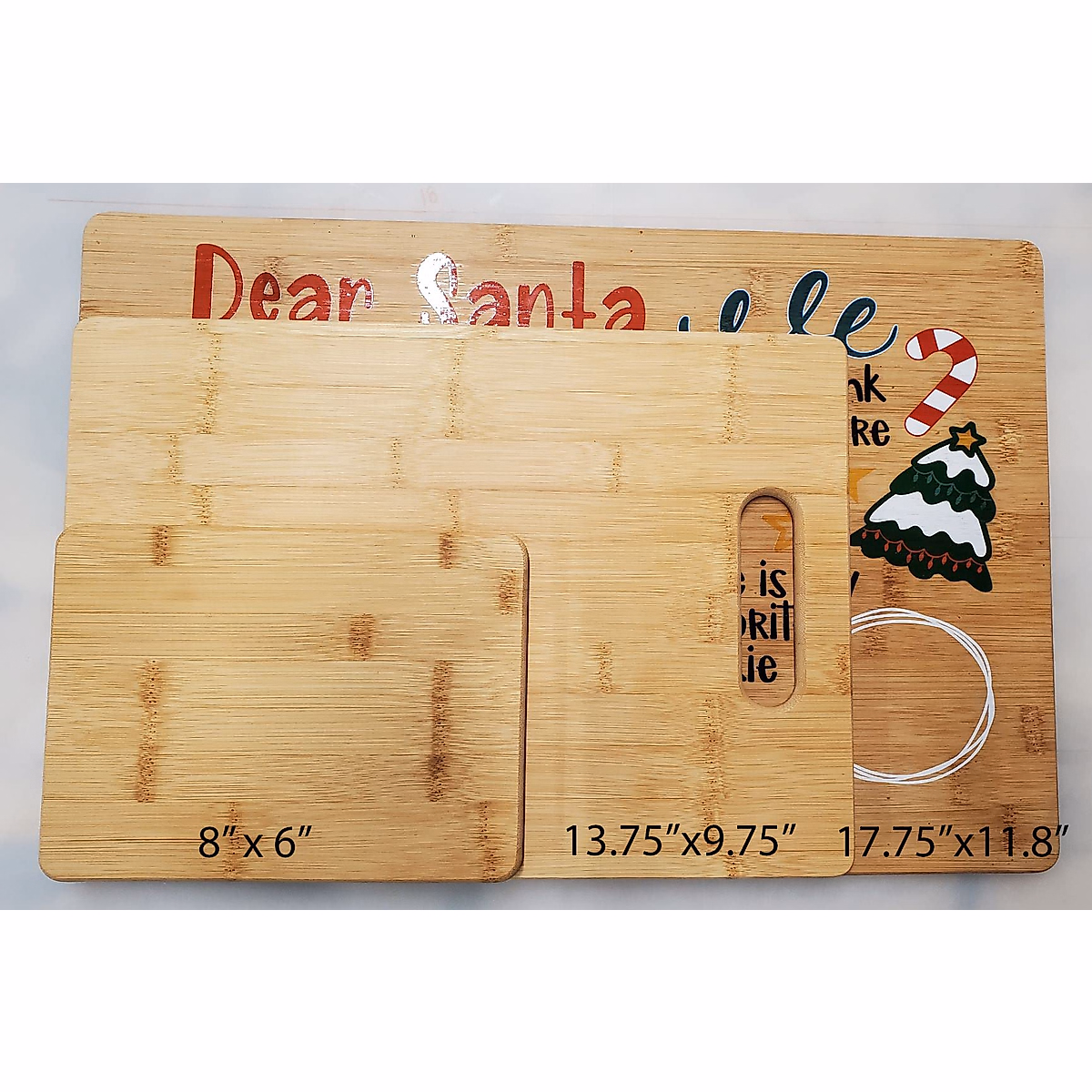 Personalized Santa Cookie Serving Tray/Cutting Board Full Color (13.75" x 9.75" w/Handle)