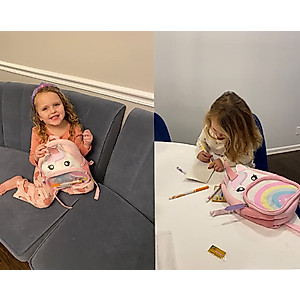 Crayola Neoprene Unicorn Mini Backpack for Girls & Toddlers with Crayola Markers & Notepad, 10 inch, Pink