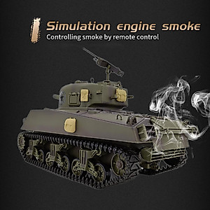 Adepe RC Tanks 1/16 Army Tank Toys Remote Control Vehicles with Sound Smoke RC Military Toys Working 30min for Kids Boys Girls Christmas Surprise Gift RTR