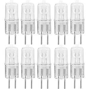 120V G5.3 Light Bulb 10 Pack Halogen Replacement Electric Oil Warmer Bulb Clear Lens Dimmable JCD 50 Watt 120 Volt Replacement Candle Warmer Oven Microwave Oil Aromatherapy Lamp Incense Lighting 2 Pin