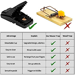 LULUCATCH Mouse Traps 6 Pack, Mice Traps for House, Small Rat Traps Quick Effective Snap Traps, Easy to Set Rat Trap Mouse Catcher, Reusable Mousetrap, Safe Mice Trap for Indoor Outdoor Home Garden