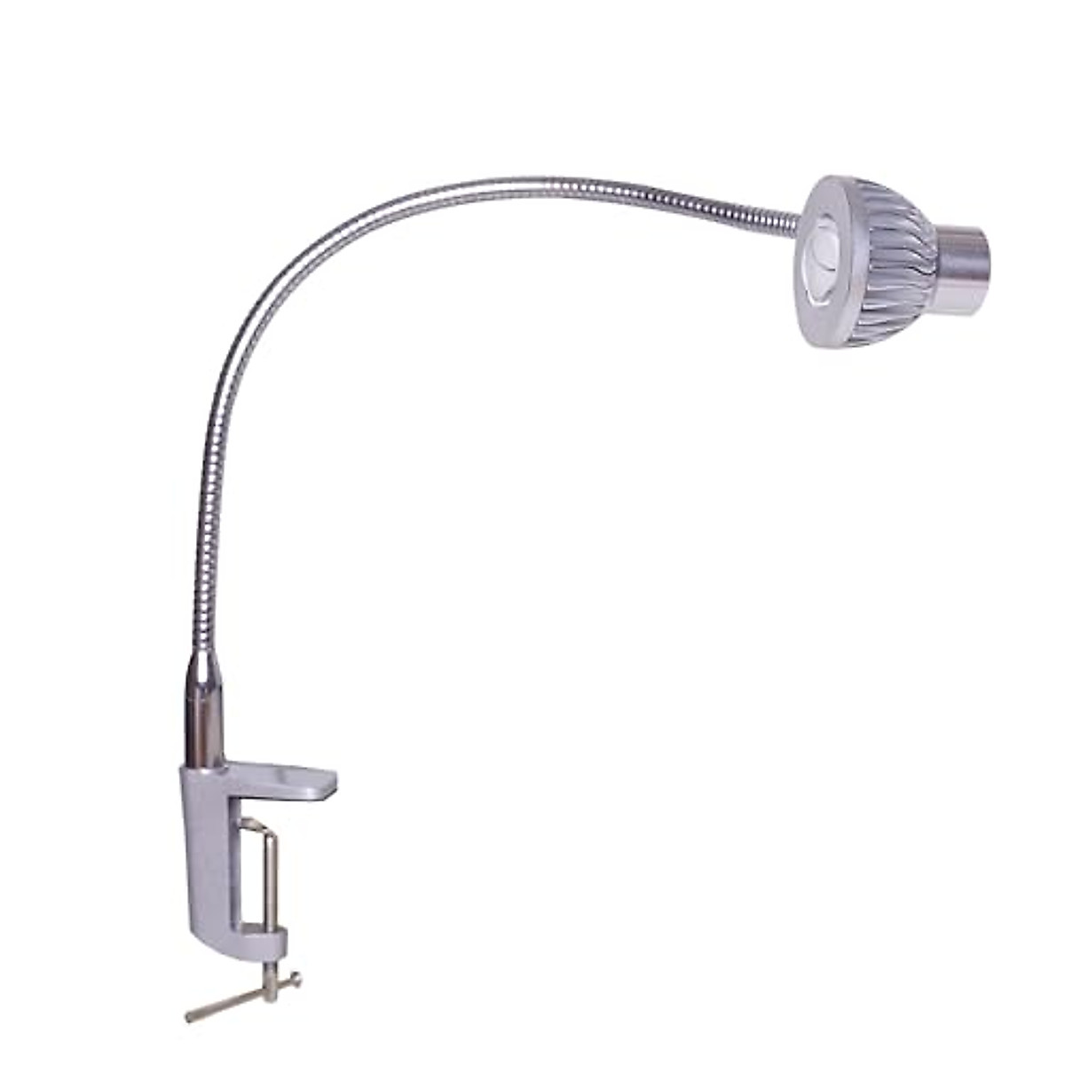 Hersi High Bright 5w 35‘’Long Flexible Arm Desk Lamp Metal Architect LED Task Light with Clamp, Adjustable Folding Twin-Arm Clip-on Table Lamp,Black for Home Office (Silver)