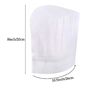 Sntieecr 30 Pack 8 Inch Kids White Paper Chef Hats, Chef Toques Kitchen Chef Caps for Cooking, Baking, Party Favors, Home Kitchen, School and Restaurant