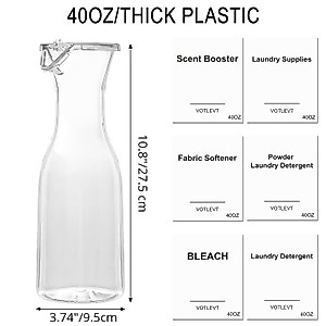 VOTLEVT 40OZ Laundry Detergent Dispenser, Laundry Soap Dispenser, Fabric Softener Dispenser, Liquid Laundry Detergent Holder Container Organizer, Laundry Room Organization and Storage, 3 Pack