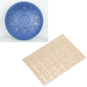 Steel Tongue Drum Stickers, Ethereal Drum Note Sticker Oil Resistant Good Adhesion Bronzing Process Large Fonts Quick Identifiion for Percussion Training