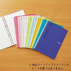 Kokuyo Campus Smart Ring Binder, A5 Yellow Green Binder Notebook Up to 25 Sheets 20 Holes Slim Binder Folder with 10 Extra Campus Sarasara Loose-Leaf Paper for Work & Study, Japan Import (RU-SP130YG)