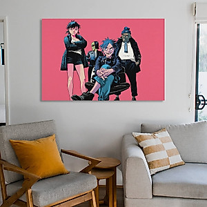 Fotuven England Rock Music Gorillaz Poster Canvas Art Poster And Wall Art Picture Print Modern Family Bedroom Decor Posters Unframe 12x18inch(30x45cm)