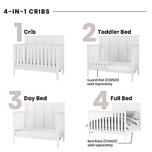 Child Craft Atwood Crib, Dresser and Chest Nursery Set, 3-Piece, Includes 4-in-1 Convertible Crib, Dresser and Chest, Grows with Your Baby (Matte White)