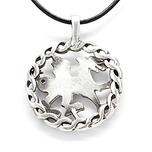 Trilogy Jewelry Pewter Welsh Red Dragon from Wales Flag Pendant, Leather Necklace