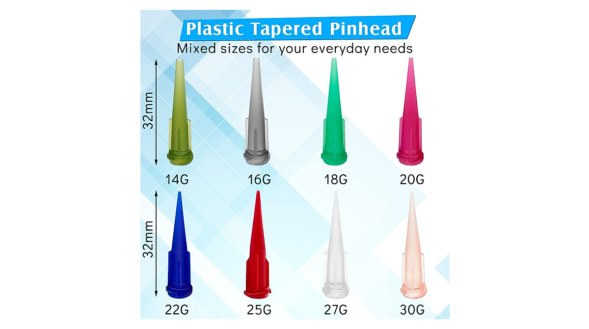 160 Pieces Plastic Tapered Syringe Tips - Precise Adhesive Dispensing