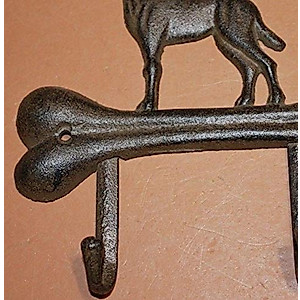 Southern Metal Duck Hunter Rustic Home Decor, Cast Iron Duck Retriever Dog, Bundle of 5 Coat Hat Wall Hooks