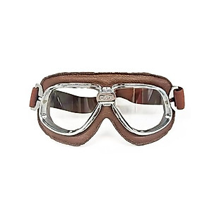 CRG Sports Motorcycle Goggle Aviator Pilot Style Cruiser Scooter Motocross Goggles for Men, Women, Adults