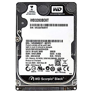 Western Digital WD3200BEKT 320.0GB 7.2K SATA 2.5 3GBPs Hard Drive