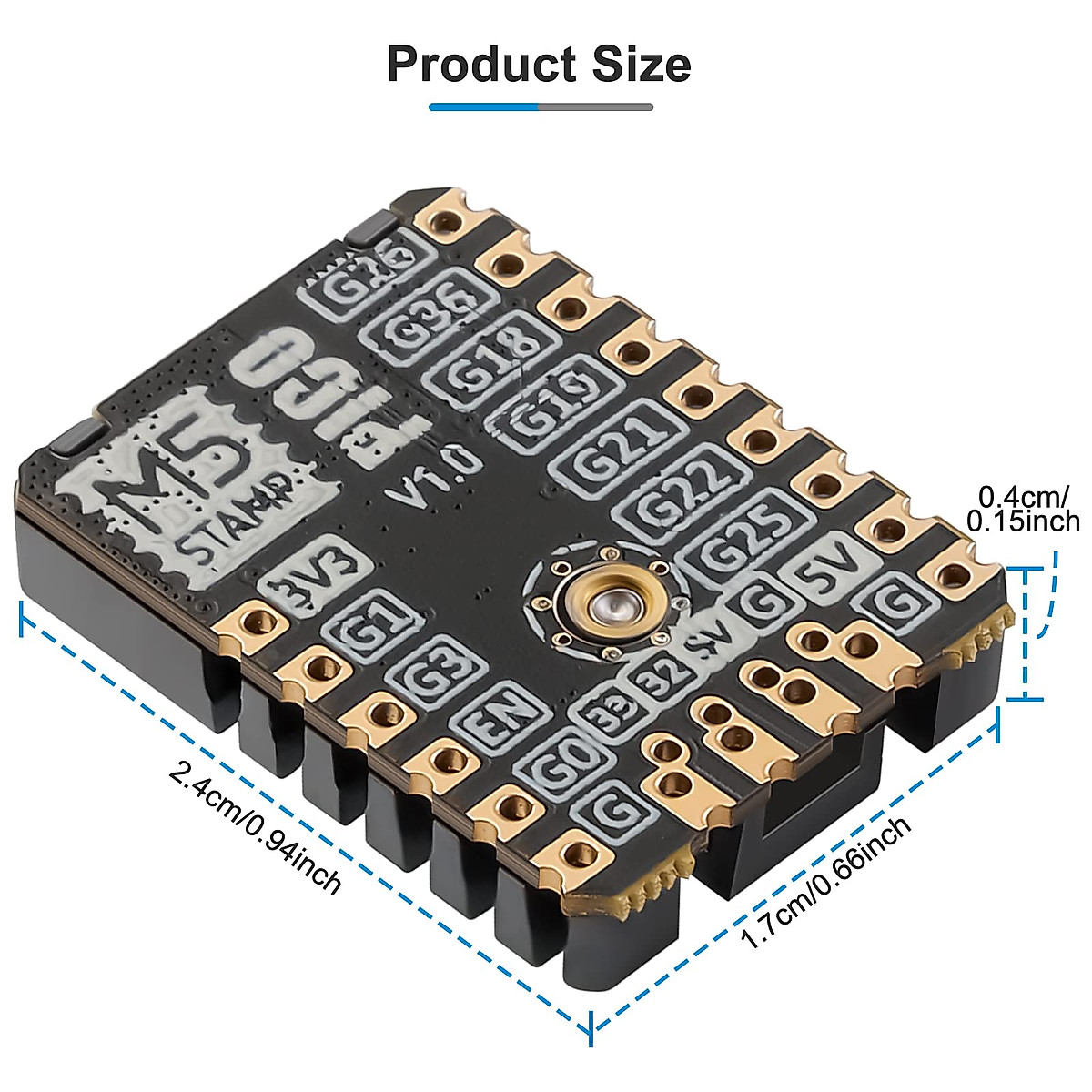 MakerFocus M5Stack M5Stamp Pico Development Kit: 2pcs ESP32-PICO-D4 2.4GHz WiFi IoT Development Board Microcontroller Industrial, Smart Home, Medical Supports Ar duino, MicroPython, ESP32-IDF, UIFlow