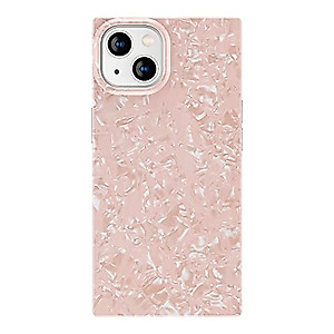 Cocomii Square Case Compatible with iPhone 13 Mini - Slim, Glossy, Opalescent Pearl, Glittering Shell, Easy to Hold, Anti-Scratch, Shockproof (Pink)