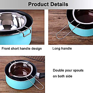 [New Upgrade] Stainless Steel Double Boiler Pot 600ML for Melting Chocolate, Butter, and Candle Making - 18/8 Steel Universal Insert