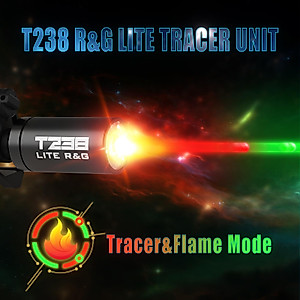 T238-LITE R&G Airsoft Tracer Unit, Spitfire Tactical Muzzle Flash Simulator for Airsoft/Gel Blaster with 14mm CCW Threaded Interface