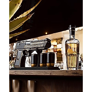 Ceramic Decanter Set 500Ml With Shot Glasses - Regalos Para Hombre - Tequila Liquor Whiskey Anniversary Bottle for Men - Alcohol Bar Decor For Home - Unique Dad Birthday Gift Ideas from Daughter Son