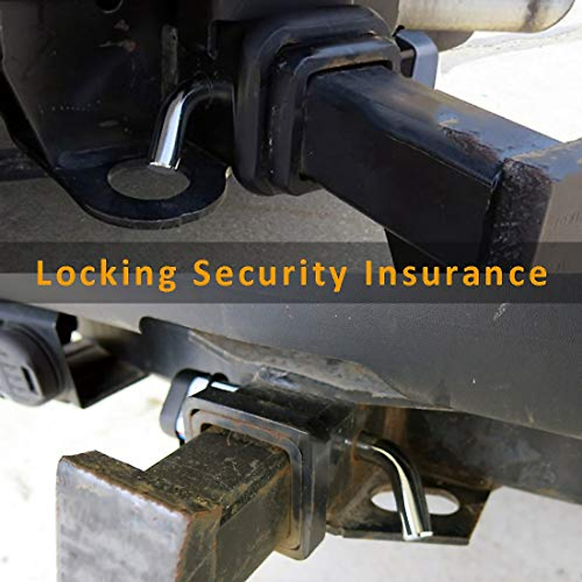 CZC AUTO Trailer Hitch Receiver Lock, Padlock Style and Swivel Head，Dia 5/8 Inch Bent Pin for Class III IV 2 2-1/2 Inch Receiver, Fits Bike Rack Tray Ball Mount for Towing Trailer Truck Car Boat RV