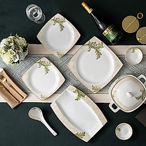 Stylish Dinner Plates,Ceramics Dinner Sets, Cereals Bowl & Soup Pot & Plate | 58 Pieces Bone China Dinnerware Set for Wedding Gifts and Family Gathering