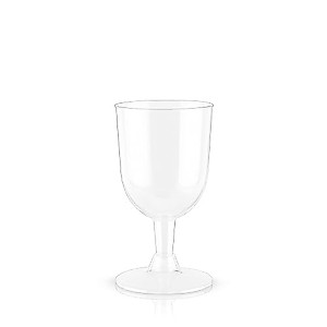 True Party Disposable Plastic Wine Glasses, Stemmed Clear Plastic Cups for Outdoors, Parties, 6 Oz Set of 8