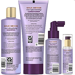 Pantene New Lengths Bundle with Root Stimulating Shampoo, Rejuvenating Conditioner, Scalp Revitalizing Treatment and Anti-Breakage Serum, made with Apricot Oil and Green Tea, for Natural and CurlyHair