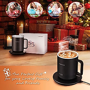 vsitoo Temperature Control Smart Mug 2 - Keep Your Coffee Hot All Day, Self Heating Coffee Mug with LED Display, 10 oz, 90 Min Battery Life - App&Manual Controlled Heated Coffee Mug - Coffee Gifts