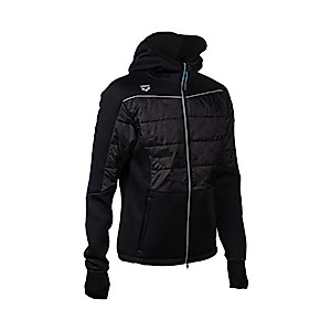 Arena Unisex Team Hooded F/Z Half-quilted Jacket, Black, X-Small